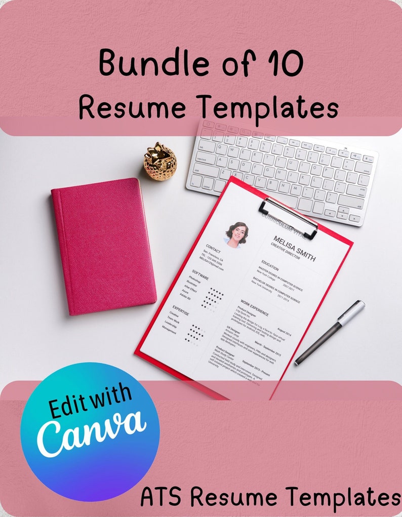 ATS Friendly Resume Templates Bundle of 10 Templates Edit in Canva ...