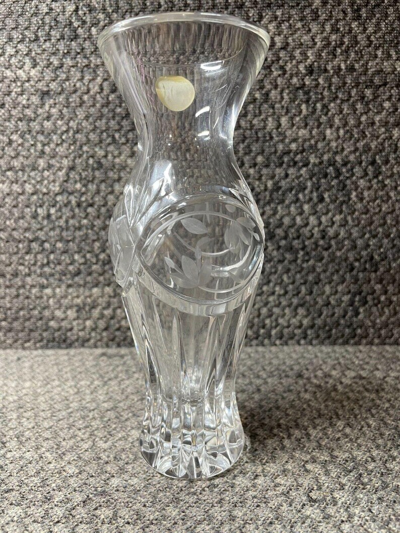 Vintage Gorham Hand Cut Crystal Vase Made in Poland 6.75" Floral ...