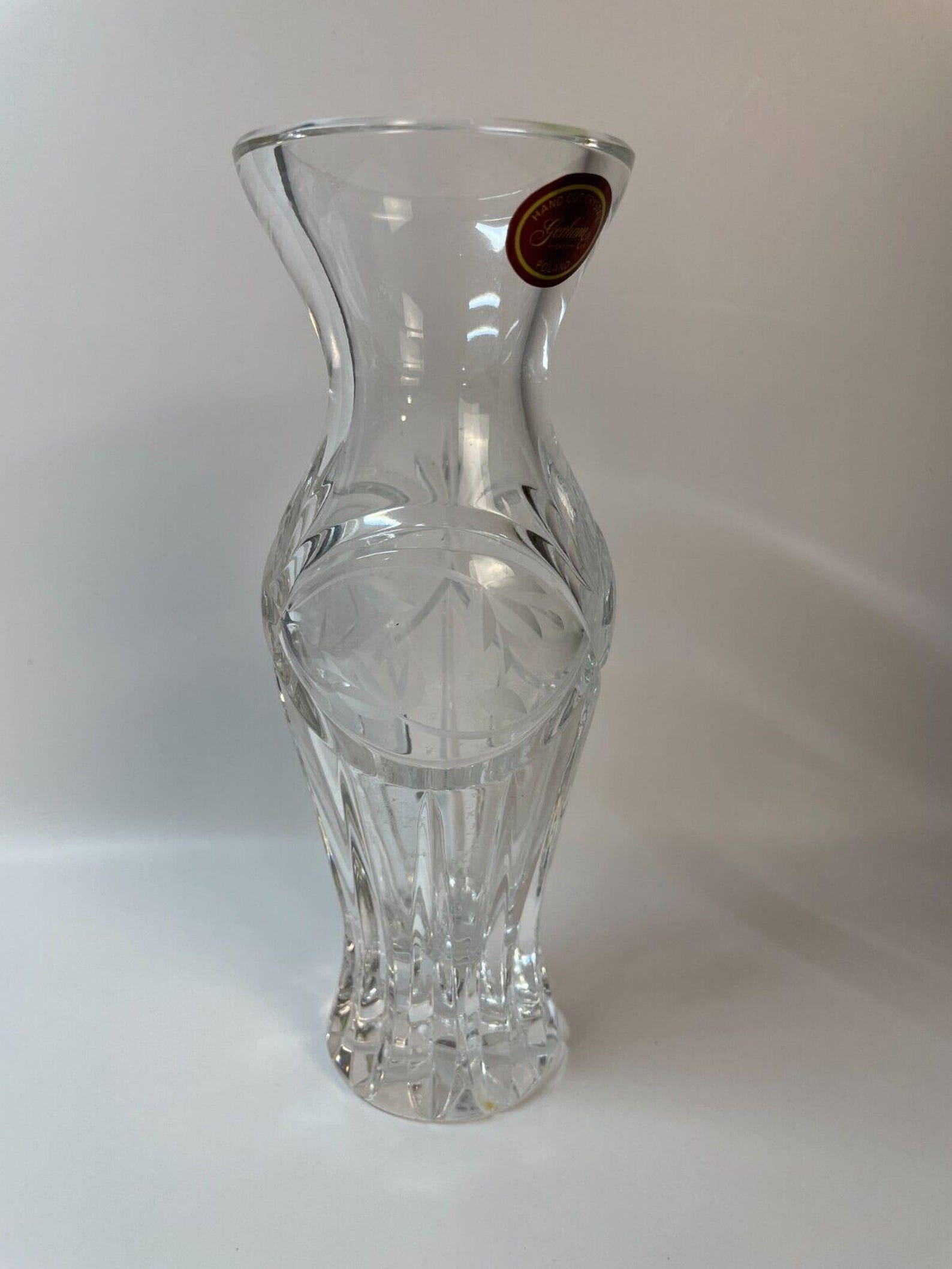 Vintage Gorham Hand Cut Crystal Vase Made in Poland 6.75" Floral ...