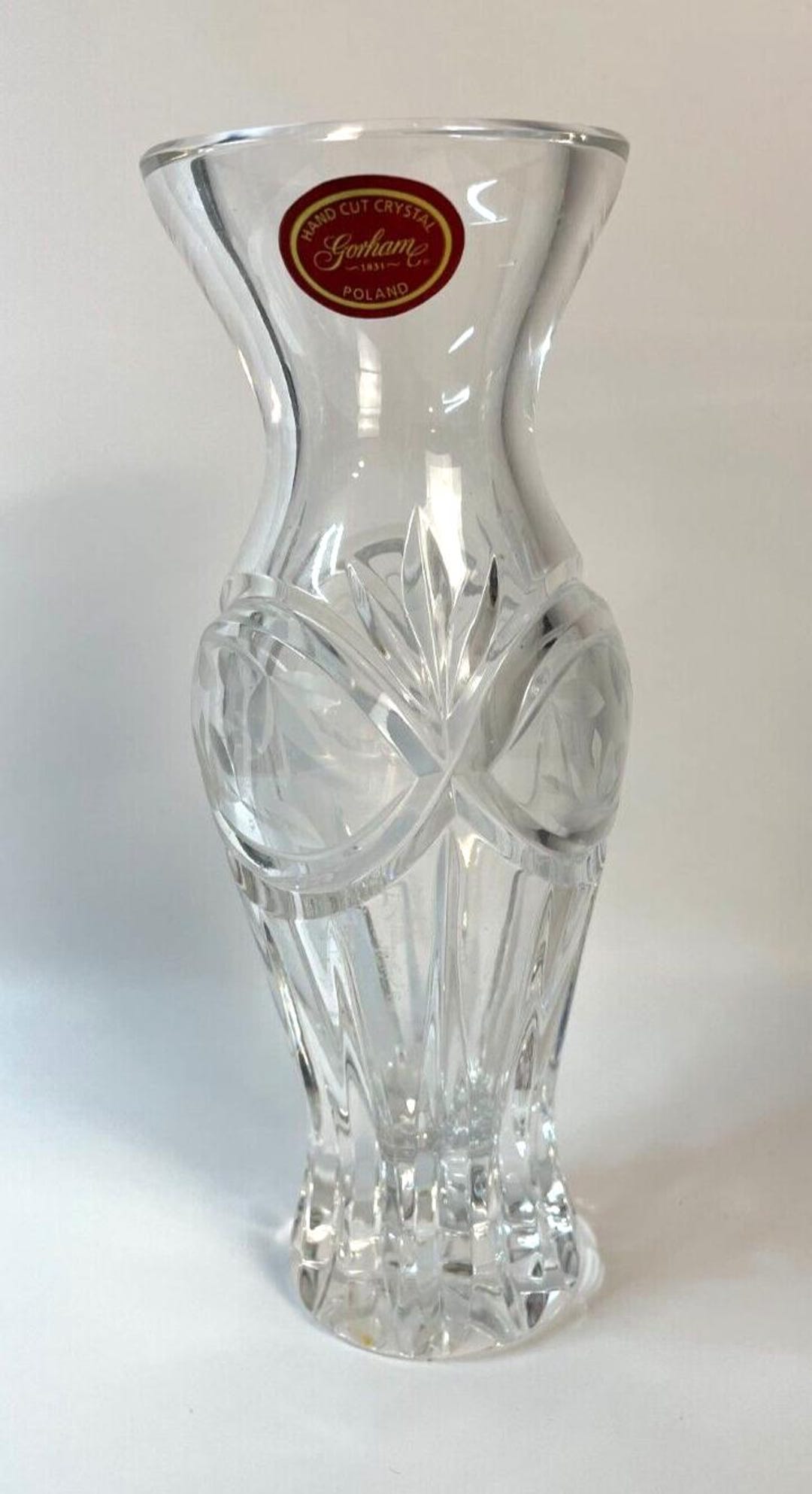 Vintage Gorham Hand Cut Crystal Vase Made in Poland 6.75" Floral ...