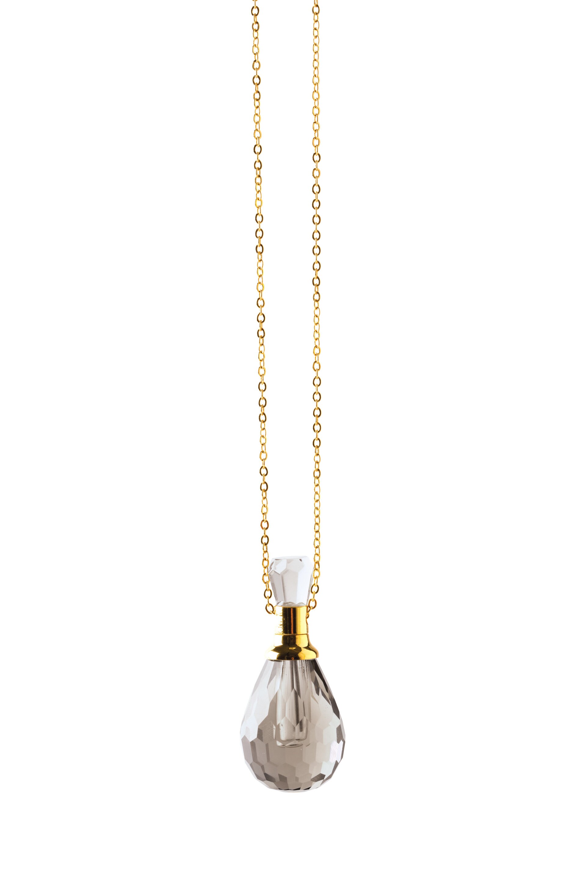 Crystal Perfume BOHO Essential Oils Pendant Necklace - Black Smoke ...