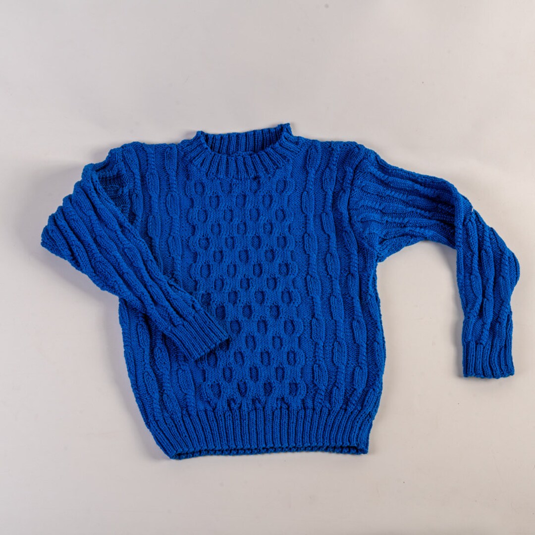 Hand-knitted Children's Sweater With Elaborate Knitting Pattern - Etsy