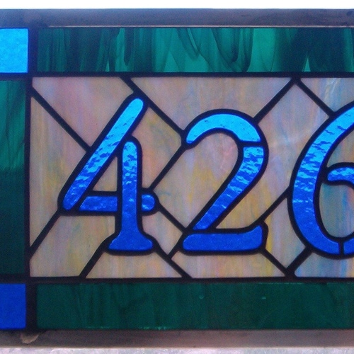 Custom House Numbers Stained Glass on Glass Mosaic - Etsy