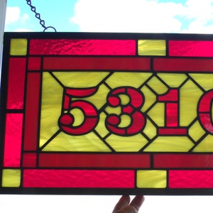 Stained Glass Address Window, Custom Stained Glass Design, Stained ...