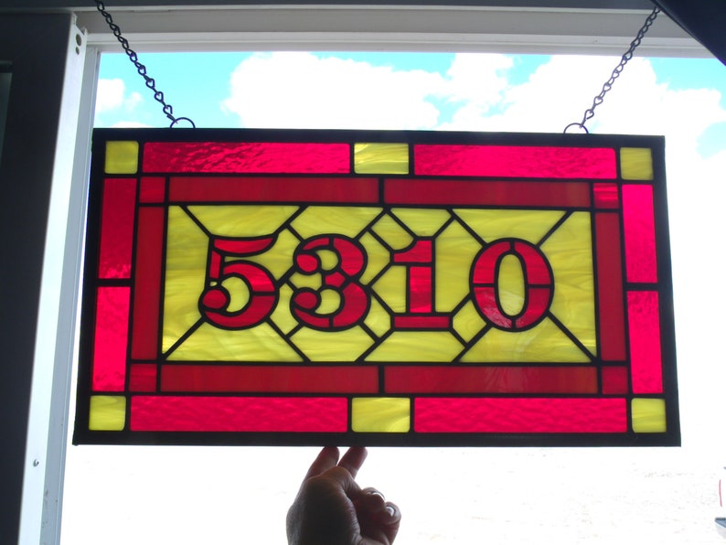Stained Glass Address Window, Custom Stained Glass Design, Stained ...