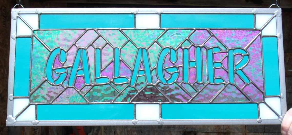 Custom Surname Sign, Stained Glass Window Panel, Artist for Hire - Etsy