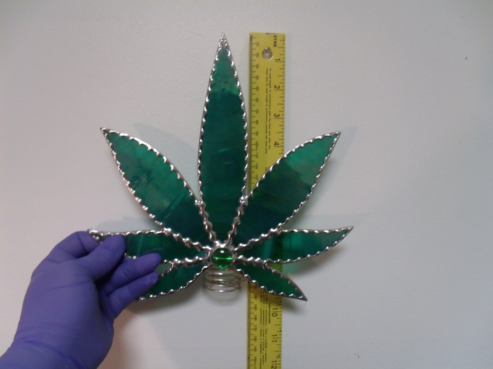 Stained Glass Marijuana Pot Leaf Christmas Tree Topper, Stand up Table ...