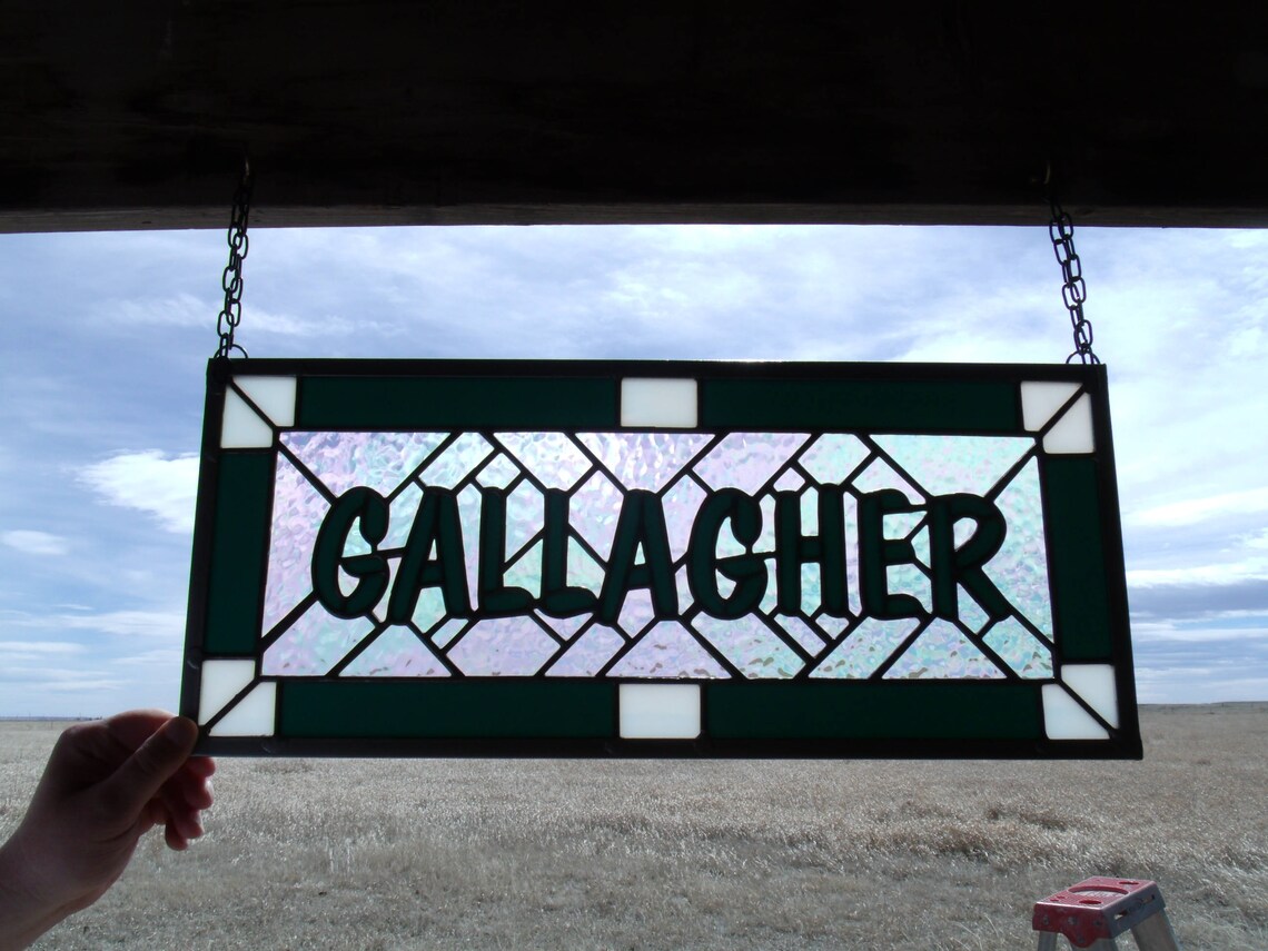 Custom Surname Sign, Stained Glass Window Panel, Artist for Hire - Etsy