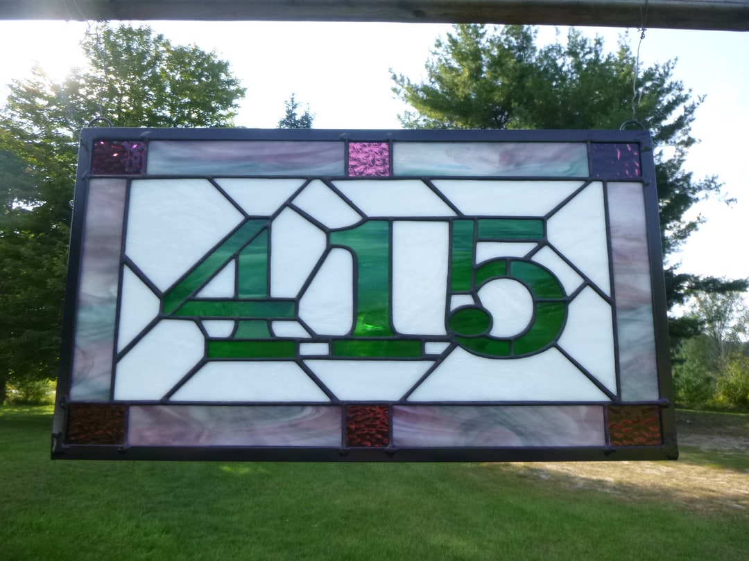 Stained Glass Address Sign, Custom House Numbers, Unique Entryway Decor ...