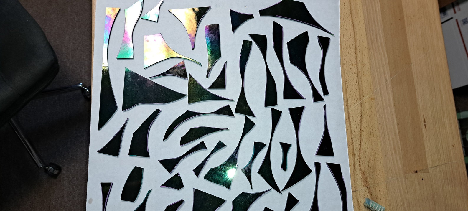 Iridescent Green Stained Glass Pieces for Mosaics - Etsy