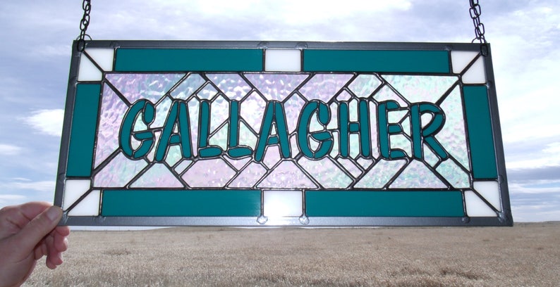 Custom Surname Sign, Stained Glass Window Panel, Artist for Hire - Etsy