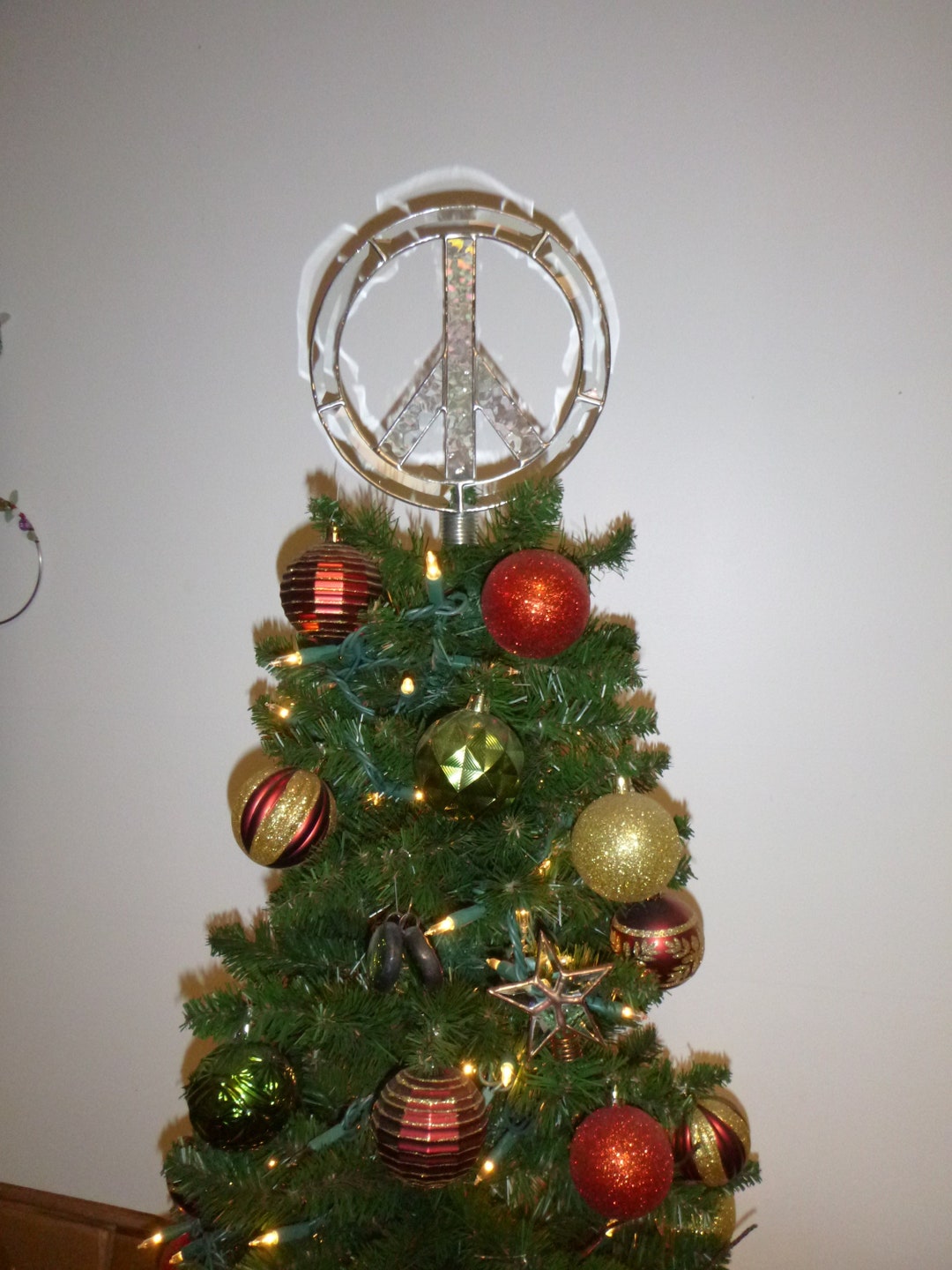 Peace Symbol Tree Topper, Stained Glass With Beveled Circle - Etsy