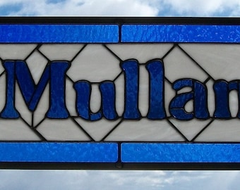 Custom Stained Glass Window Panel Personalized Family Name | Etsy