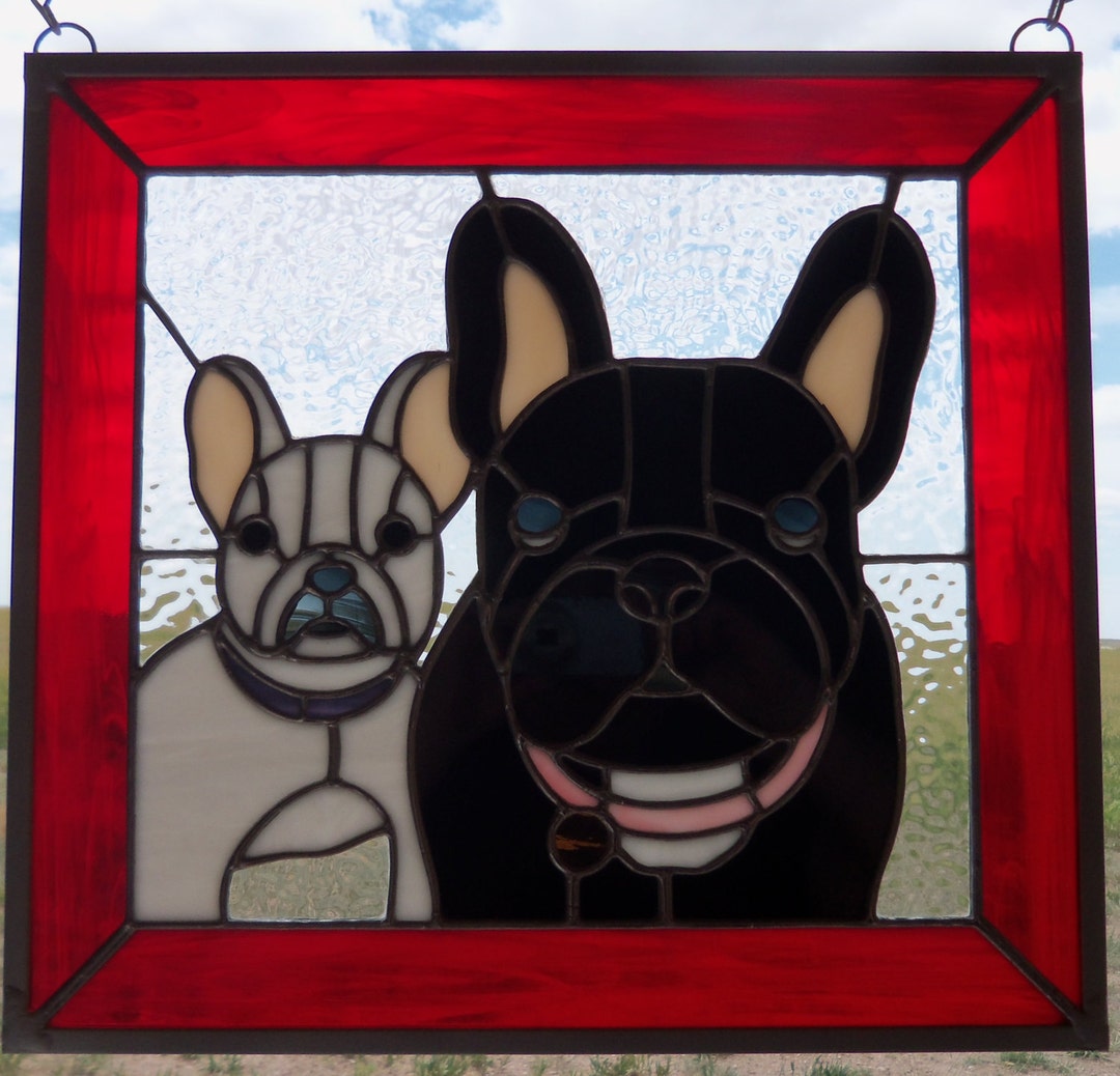 Custom Stained Glass Pet Portraits, Hand Made Dog Window Panel - Etsy