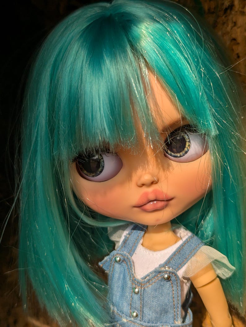 Custom Blythe Doll – Ayla With Turquoise Hair, Handmade Art Doll, OOAK ...