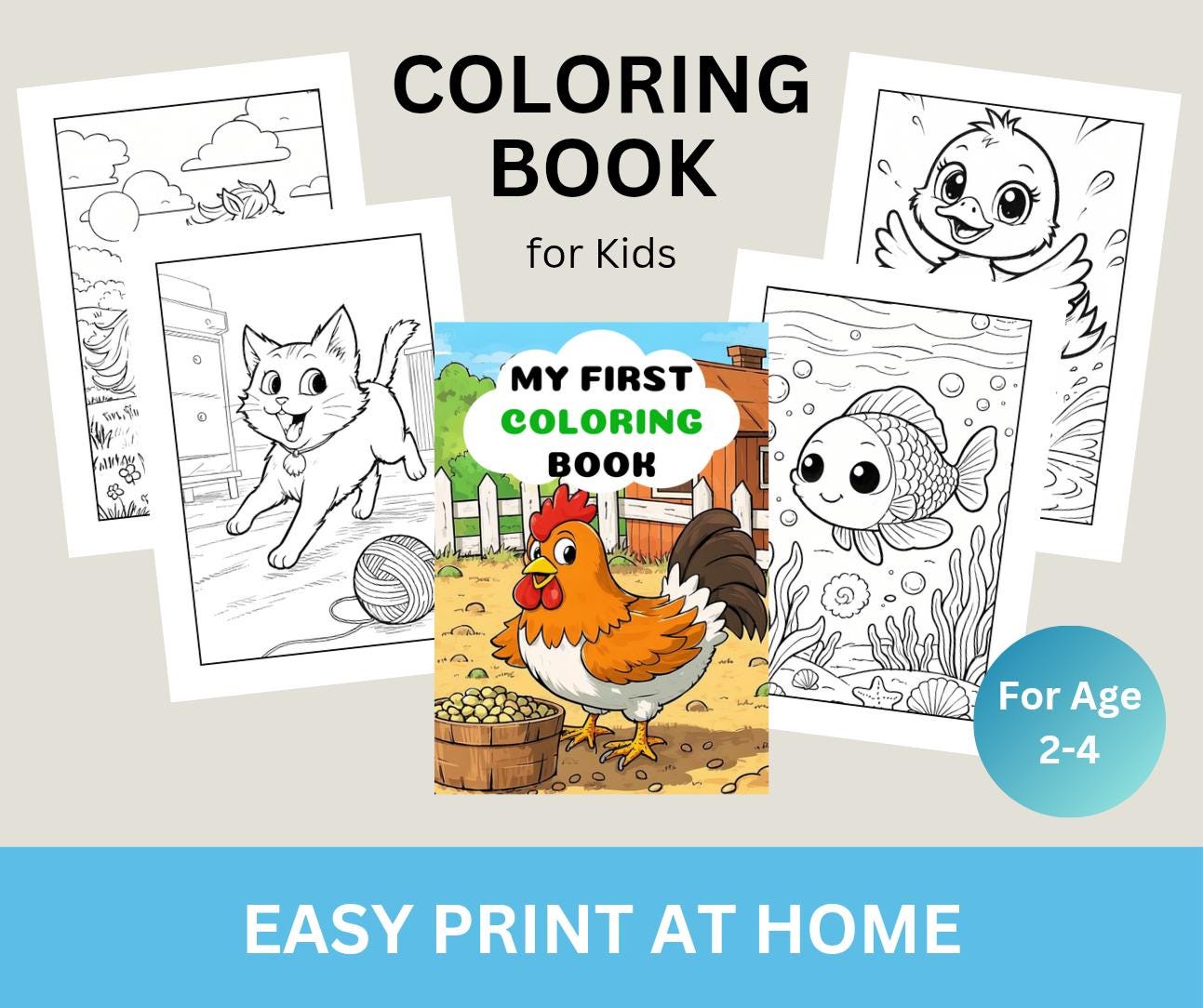 Animal Friends Coloring Book: Instant Download & Print - Etsy