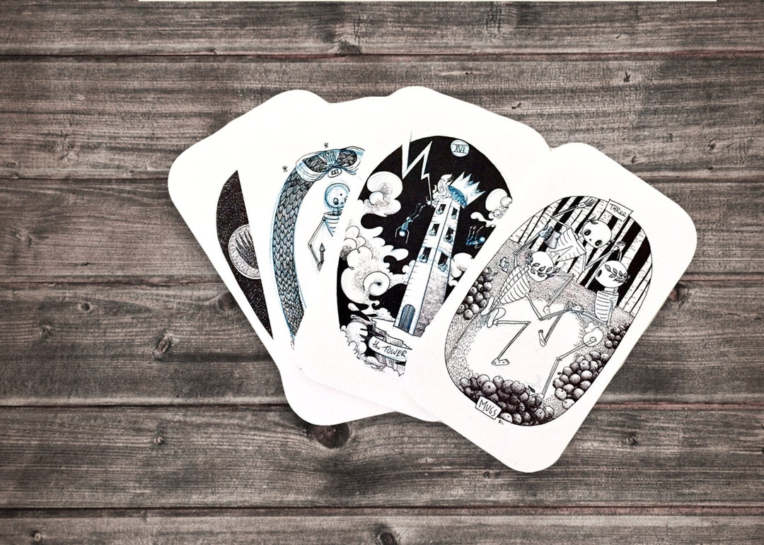 The Skeleton Tarot Deck, Indie Tarot, Hand Drawn Tarot, Christmas ...