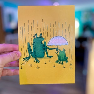 Protect Trans Kids, Frog Holding Umbrella Over a Froglet With Trans ...