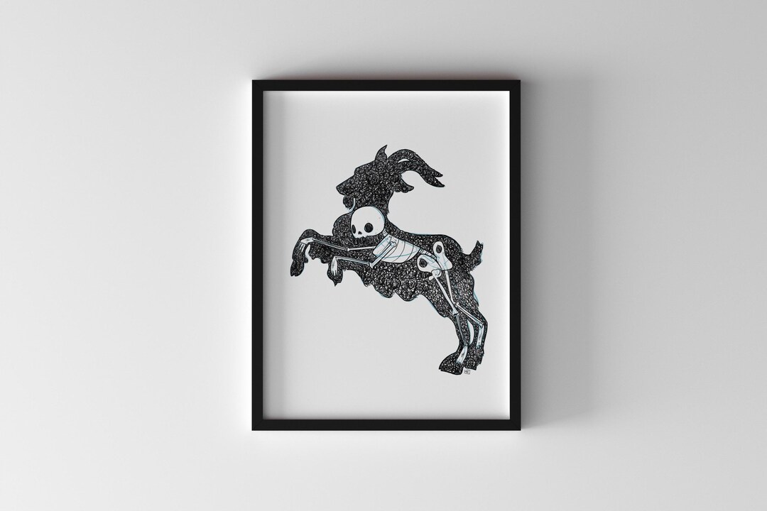 Goat Skeleton Print, 8x10 and 5x7 Prints, Nature-themed Art for Animal ...