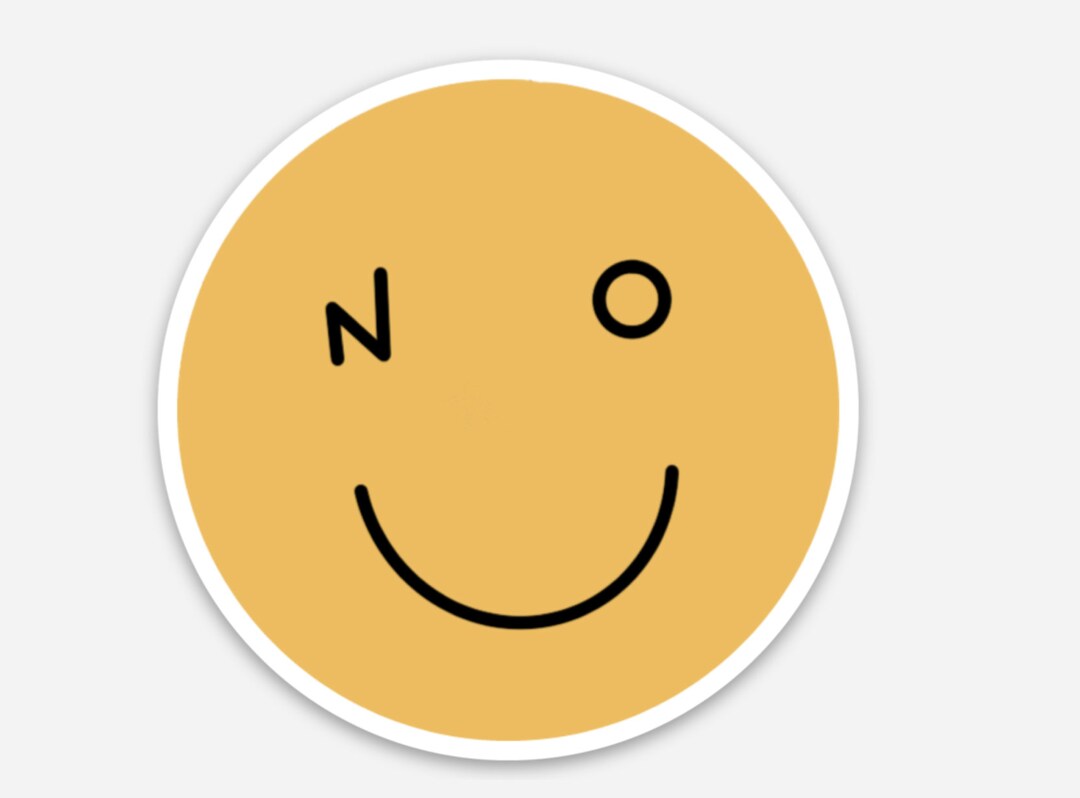 NO Smiley Sticker, No Thank You Vinyl Waterproof Sticker, Water Bottle ...