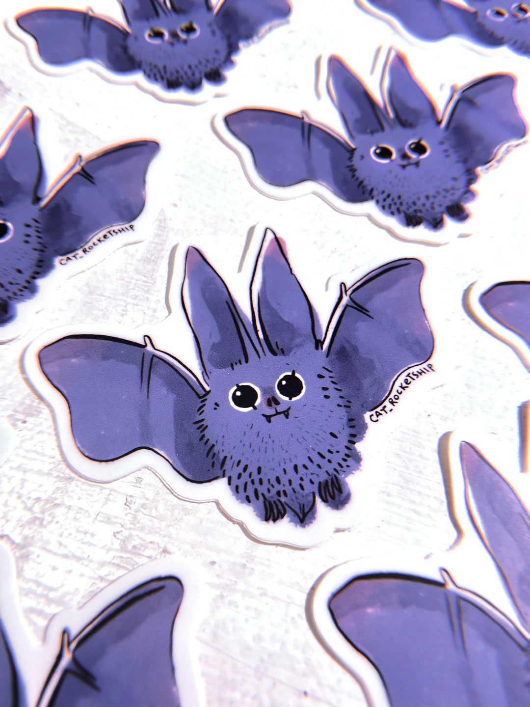 Cute Furry Bat Sticker – Adorable Hand-drawn Vinyl Decal for Laptop ...