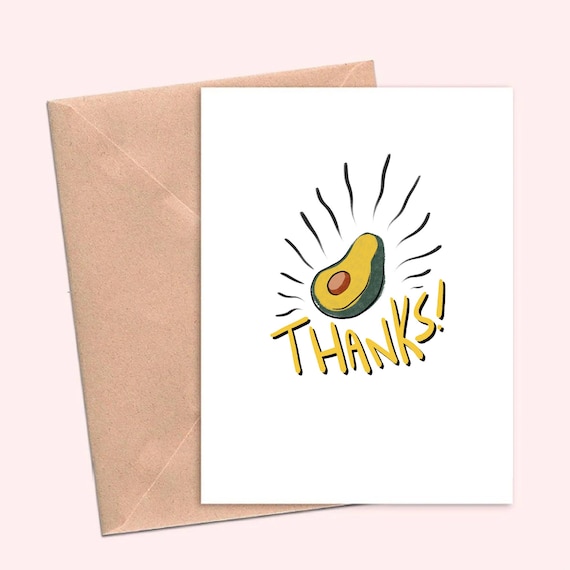 It's an Avocado Thanks Vine Meme Thank You Card - Etsy