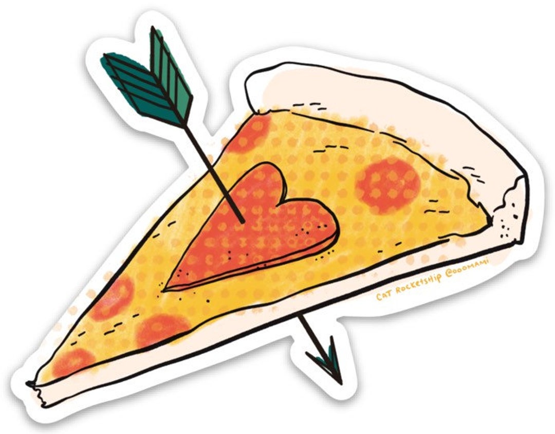 Pizza Vinyl Sticker, Water Bottle Sticker, Laptop Sticker, Waterproof ...