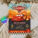 Red Race Car Birthday Invitation: Editable Canva Template (digital ...