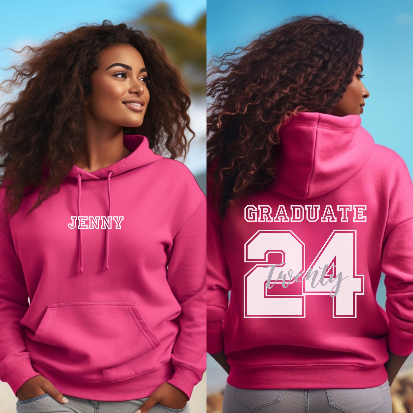 Graduation Gift Idea Personalized Hoodie Class of 2024 in Jersey Style ...