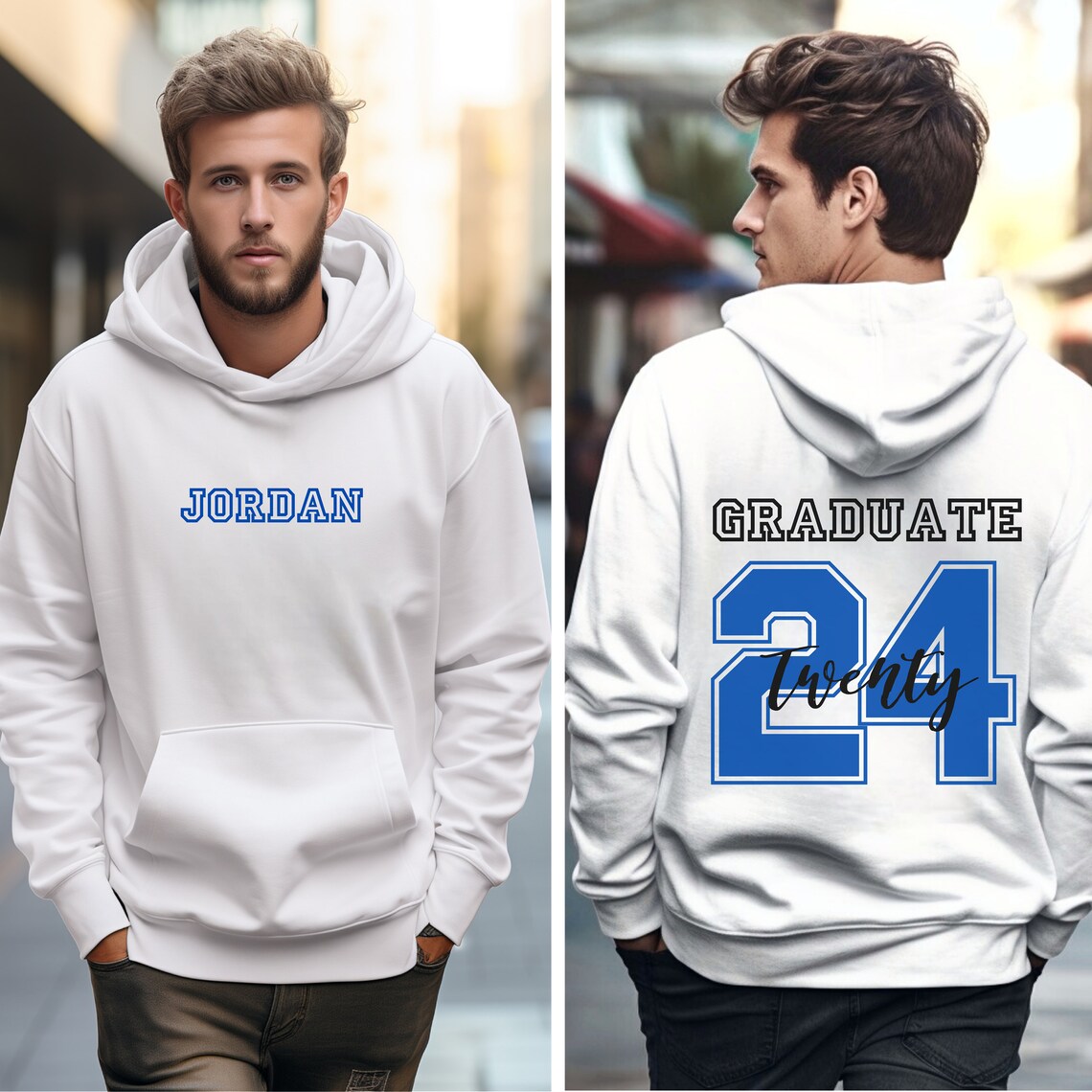 Personalized Graduation Hoodie Customize Graduate’s Name Jersey Style ...