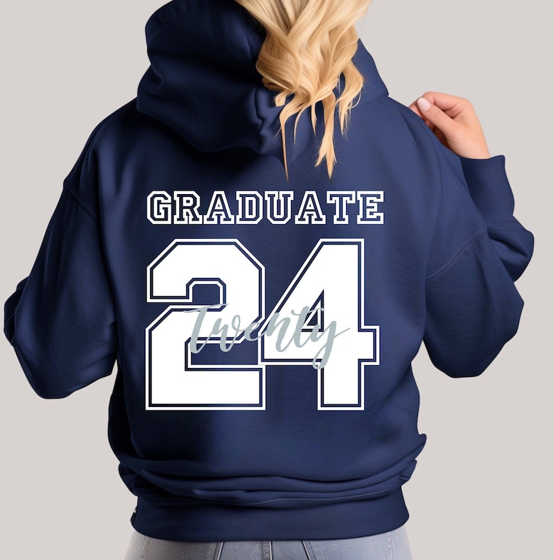 Personalized Graduation Hoodie Customize Graduate’s Name Jersey Style ...