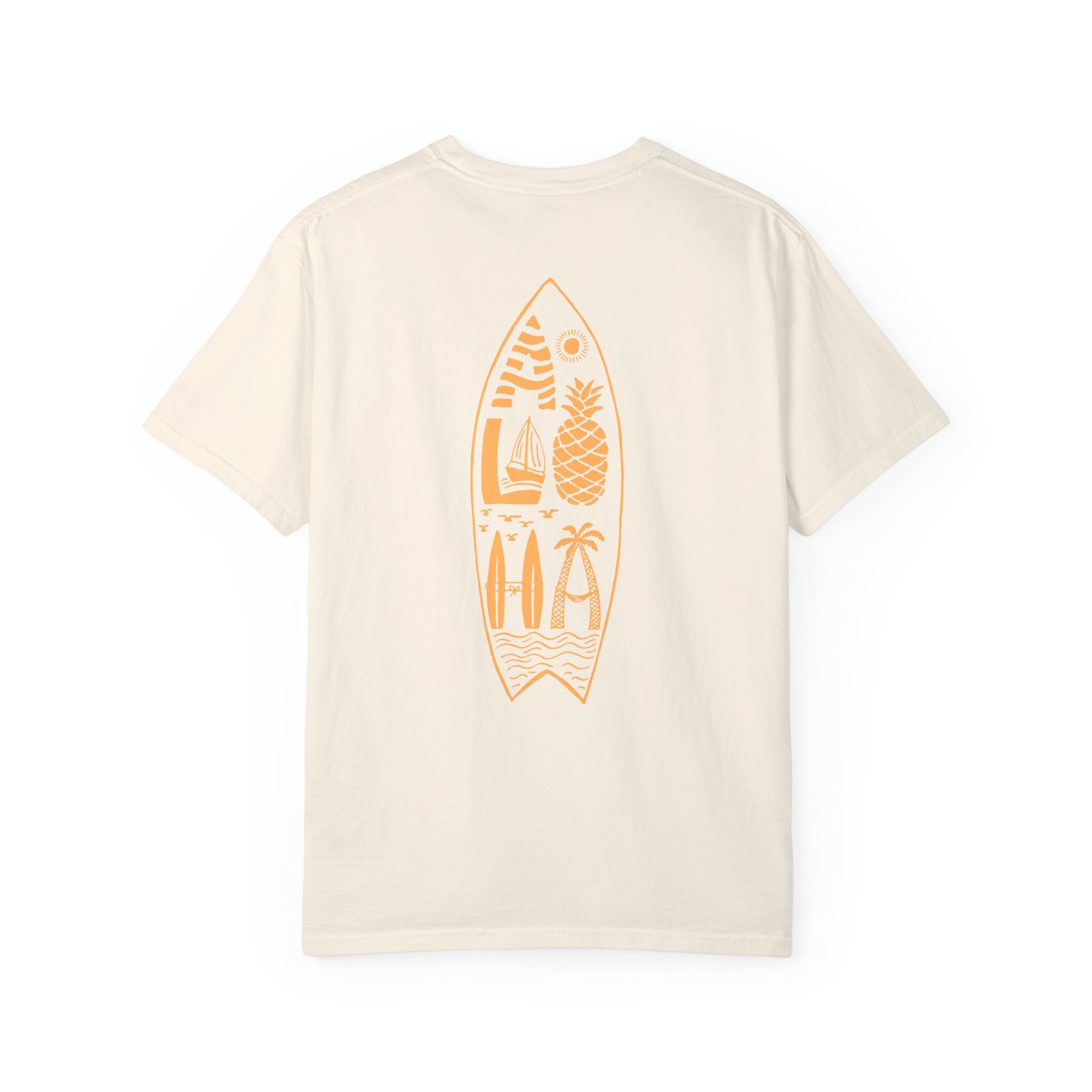 Summer Beach T-shirt : Aloha Surf Board Graphic Tee in Fuzzy Peach ...