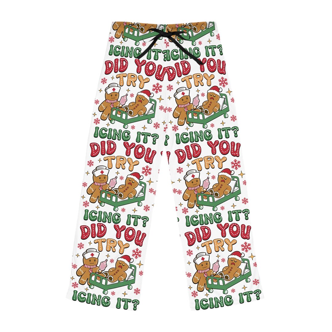 Christmas Funny Nurse Pyjama Pants, Holiday Pajama Bottoms, Women's ...
