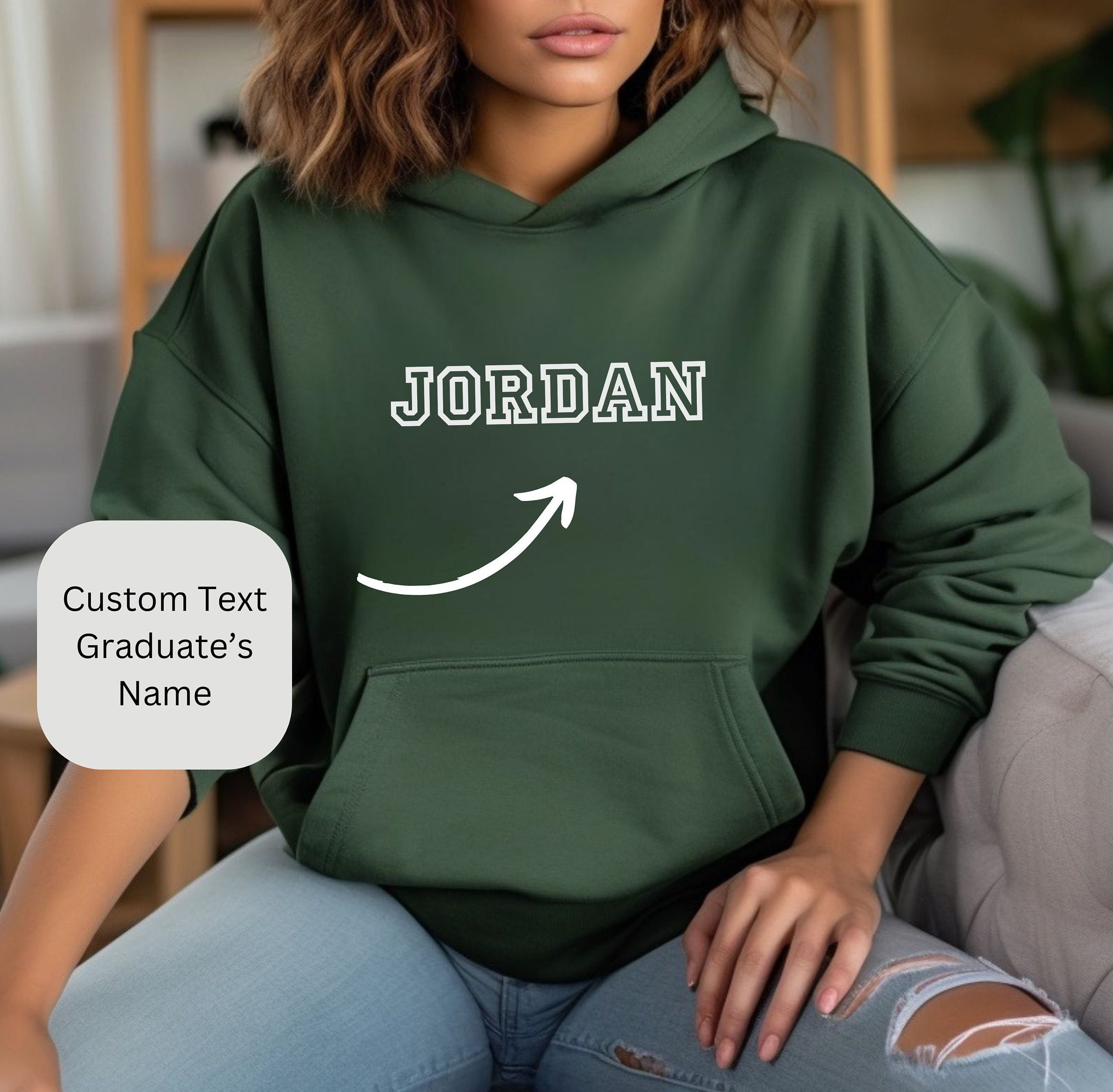 Personalized Graduation Hoodie Customize Graduates Name Jersey Style ...