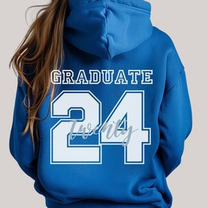 Personalized Graduation Hoodie Customize Graduate’s Name Jersey Style ...