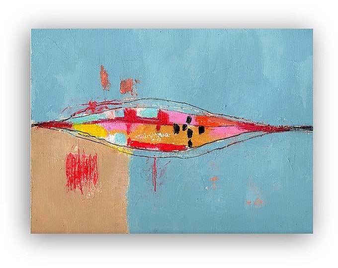 Contemporary Modern Art an Original Abstract Painting on Paper - Etsy