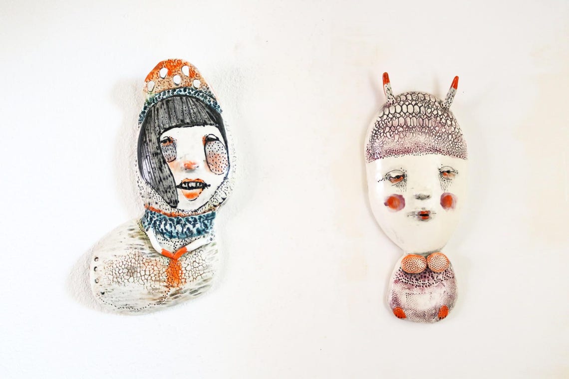 ORIGINAL OOAK Hand Built Collectable Ceramic Wall Art - Selma - Etsy