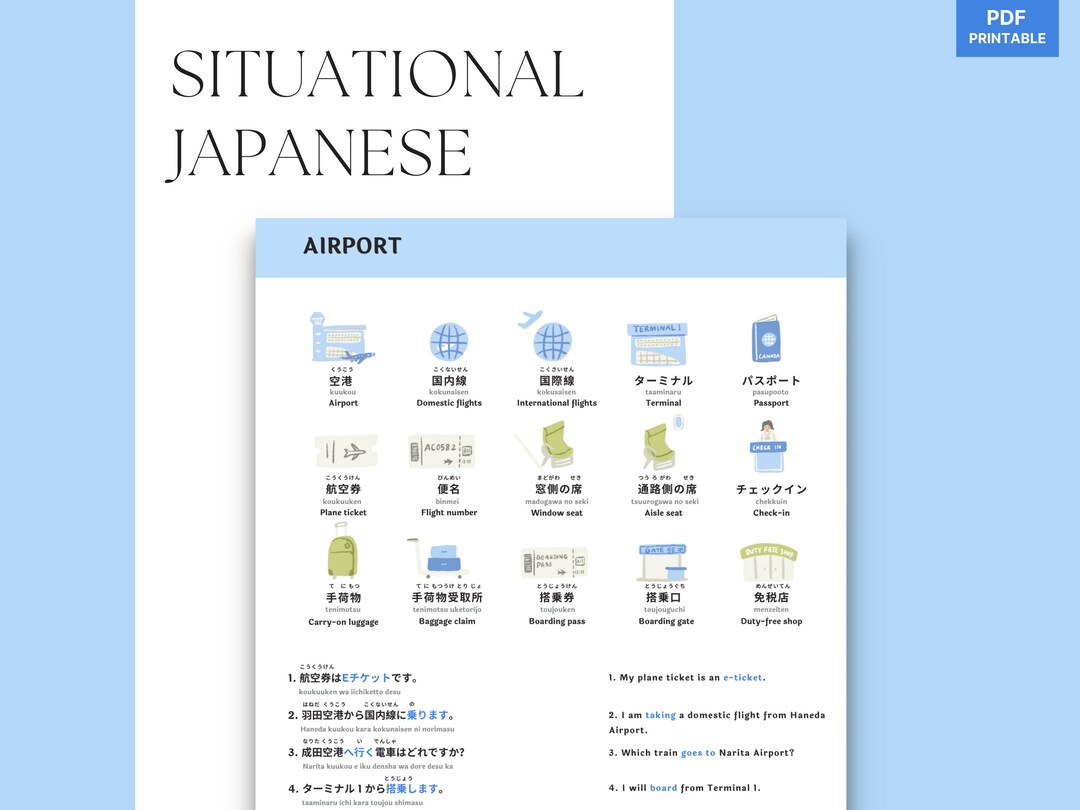 Airport Japanese With Romaji, Situational Japanese, Japanese Learning ...