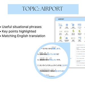 Airport Japanese, Situational Japanese, Japanese Learning Worksheet ...