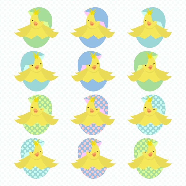 INSTANT DOWNLOAD Diy Digital Printable Clip Art Easter Chicks 300 Dpi ...