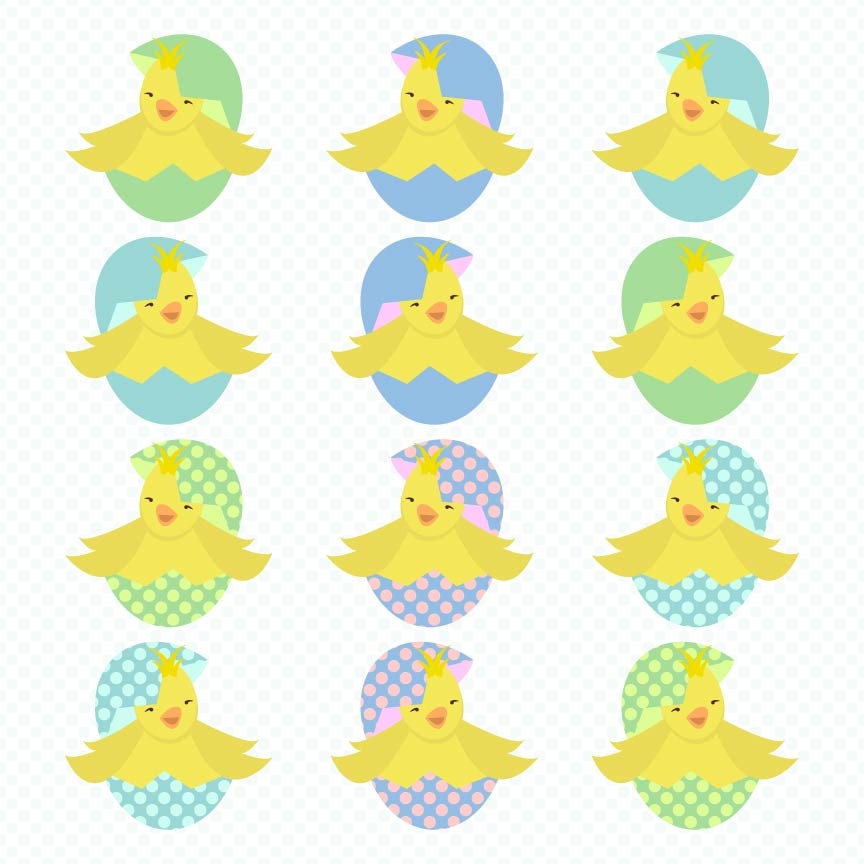 INSTANT DOWNLOAD Diy Digital Printable Clip Art Easter Chicks 300 Dpi ...