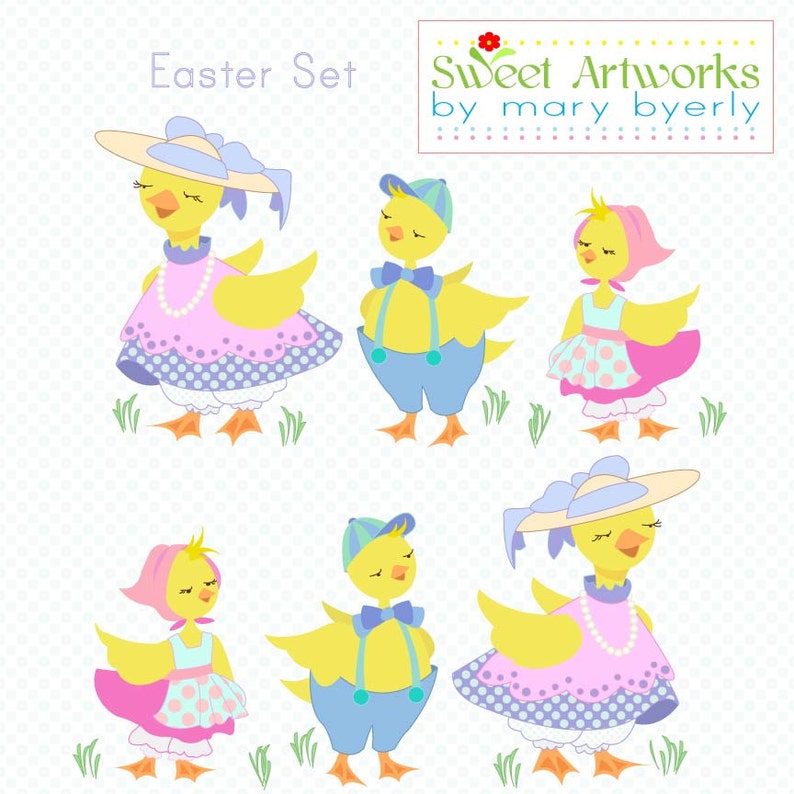 INSTANT DOWNLOAD Diy Digital Printable Clip Art Easter Chicks 300 Dpi ...