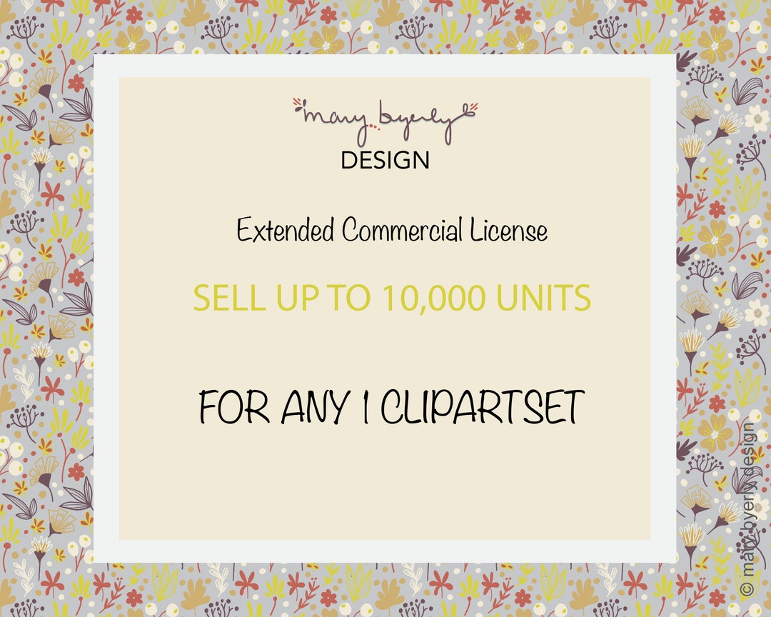 Extended License for One Clipart Set by Mary Byerly - Etsy