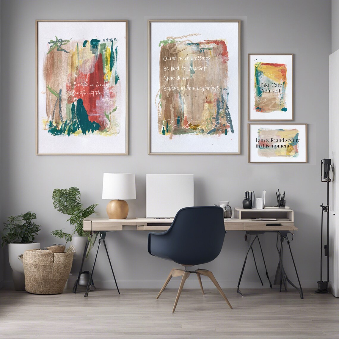 Positive Thinking Poster for Housewarming Gifts for Her Anxiety Relief ...