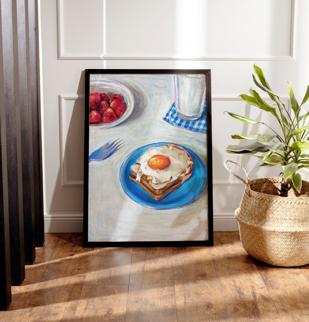 Egg Toast Wall Art Breakfast Poster for Morning Positive Vibe Poster ...