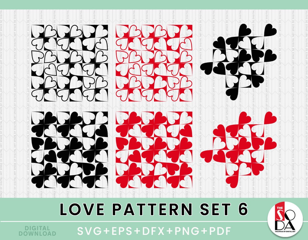 Heart Pattern, Heart Outline Svg, Love Svg,love Pattern Svg, Valentine ...