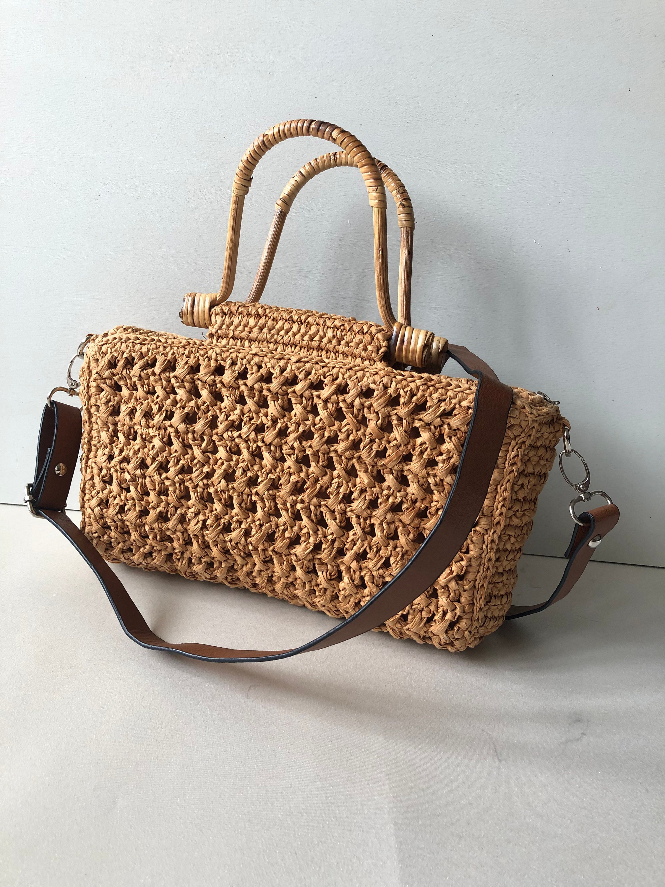 Handmade Bamboo Handle Bag Bamboo Handle Tote Unique Gift for Her ...