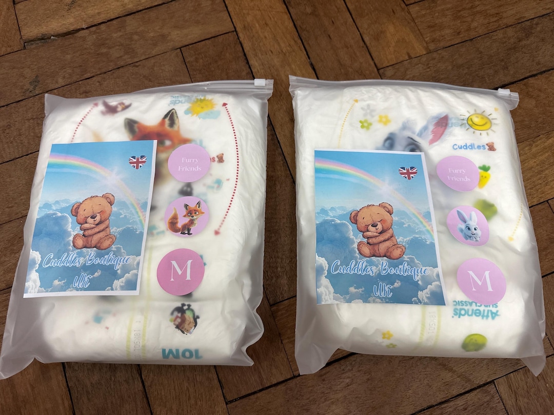 Cuddles Adult Pampers ABDL Adult Baby Diaper Nappy - Furry Friends ...