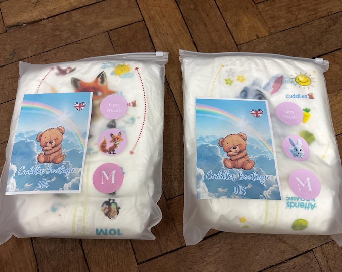 Cuddles Adult Pampers ABDL Adult Baby Diaper Nappy - Furry Friends ...