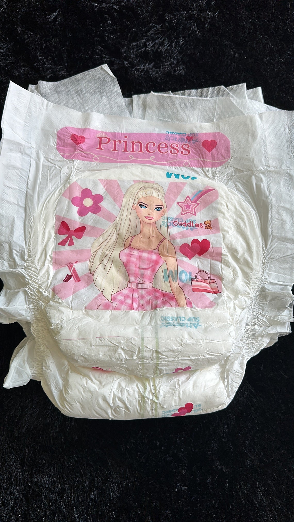 Cuddles Adult Pampers ABDL Adult Baby Diaper Nappy - Cuddles Princess - Barbie Size Medium ...